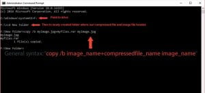 Securely Send Essential Data Over Internet By Hiding Files In An Image Using CMD