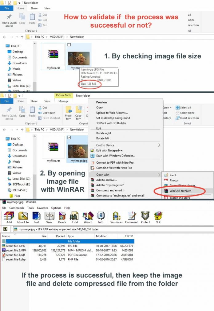Securely Send Essential Data Over Internet By Hiding Files In An Image Using CMD