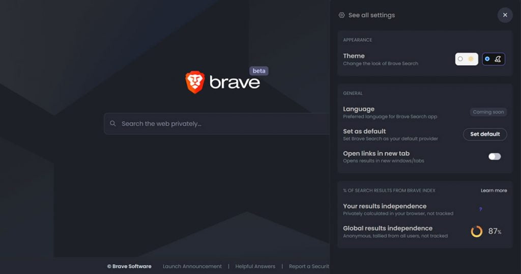 Brave Search Beta: Search Engine Without Tracking And Advertising